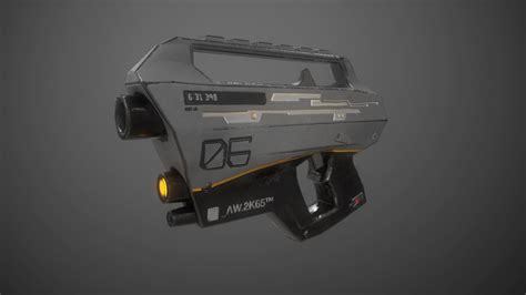 D Weapon Pistol Blaster Sci Fi TurboSquid