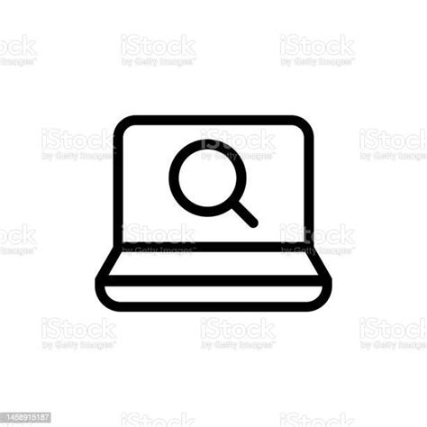 노트북 라인 아이콘입니다 화면 모니터 전자 제품 브라우저 인터넷 월드 와이드 웹 데이터 지식 기술 개념입니다 흰색 배경에 벡터