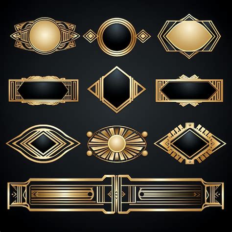 Premium Ai Image Watercolor Of Art Deco Geometric Borderlines