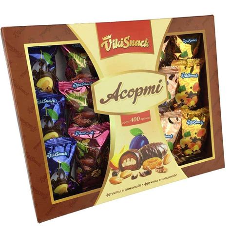 Сувенірні набори Цукерки фрукти в шоколаді з горіхом від Vikisnack