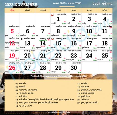 Hindu Calendar November 2023 With Tithi In Hindi