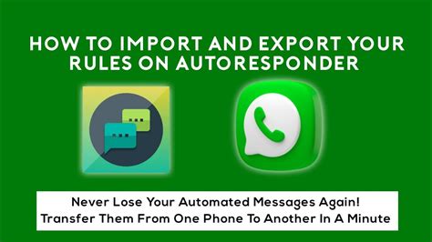 How To Import And Export Your Rules On Autoresponder Youtube