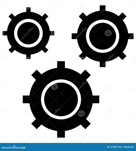 Cog Cogwheel Isolated Vector Icon Can Be Easily Modified Or Edit Stock