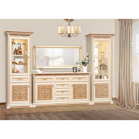 Вітрина Svit Mebliv Лаціо ДШ 846х495х2236 в вітальню їдальню з ДСП та МДФ білий прованс світлий