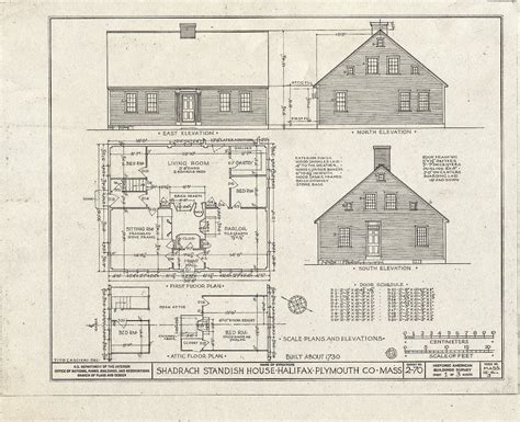 Blueprint Habs Mass12 Hal3 Sheet 1 Of 3 Shadrach Standish House