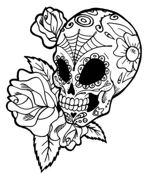 Sugar Skull Line Drawing At Explore Collection Of