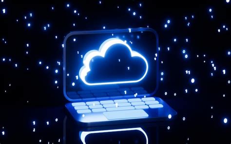 Premium Photo Cloud Computing And Laptop 3d Rendering