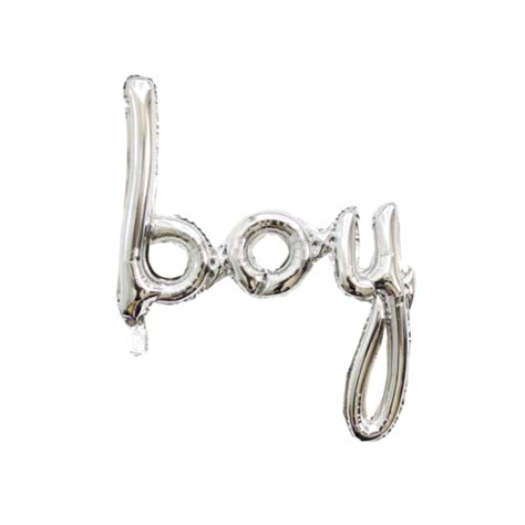 Girl Boy Cursive Letter Balloon Banner Mylar Foil Script Word Phrase