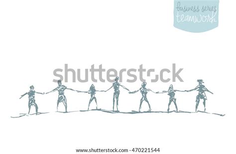 People Hold Hands Spirit Togetherness Vector Stock Vector Royalty Free