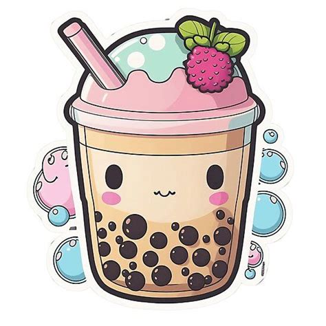 Cute Bubble Tea Cartoon Anime Boba Drawing