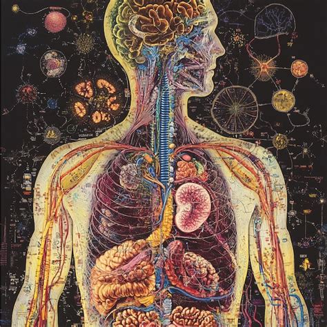 An Artistic Rendering Of The Human Bodys Organ Systems With Each System