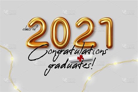祝贺2021届毕业生矢量图