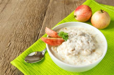 Fresh Tasty Hot Oatmeal Porridge With Stock Image Colourbox