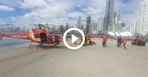 VÍdeo Homem Se Afoga Em Praia De Sc E Tem Parada Cardiorrespiratória