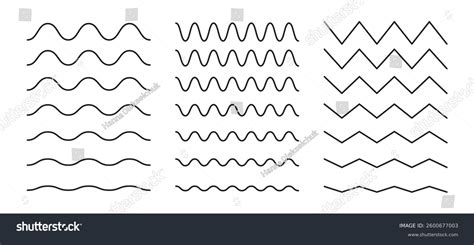 Wavy Curvy Zigzag Line Undulate Borders Stock Vector Royalty Free