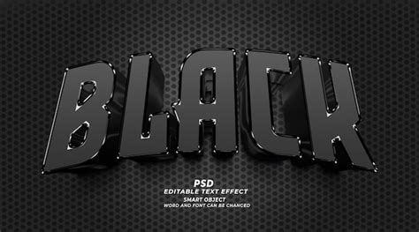 Estilo De Efeito De Texto Editável Em Photoshop Preto 3d Com Fundo