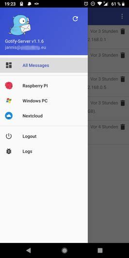 Gotify Service For Sending Via A Rest Api And Receiving Via Browser