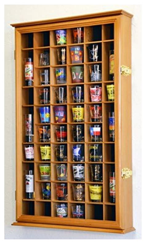 Homehours 54 Shot Glass Shotglass Shooter Display Case Holder Cabinet