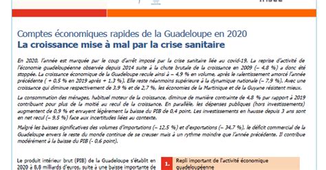 Comptes économiques rapides de la Guadeloupe en 2020 CEROM