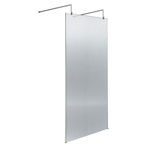 Hudson Reed 1000mm Chrome Fluted Wetroom Screen With Arms And Feet