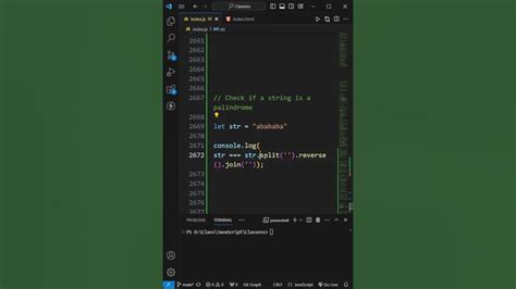 Check If A String Is A Palindrome In Javascript In Hindi Javascript Strings Hindi Shorts