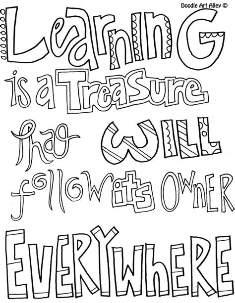 Quote Coloring Pages Doodle Art Alley