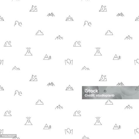 白い背景にシームレスなパターンと山のアイコン イラストレーションのベクターアート素材や画像を多数ご用意 イラストレーション