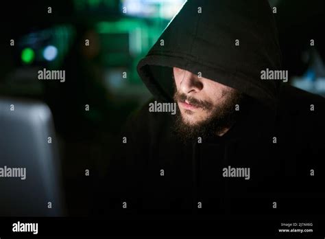 Criminal Team Hacker Using Computer For Organizing Massive Data Breach