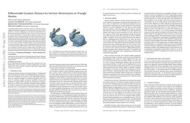 Differentiable Geodesic Distance For Intrinsic Minimization On Triangle