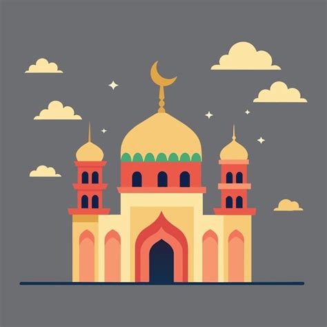 Premium Vector Mosque Vector Eid Mubarak Mosque