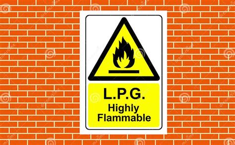 Lpg Highly Flammable Sign On A Wall Stock Vector Illustration Of