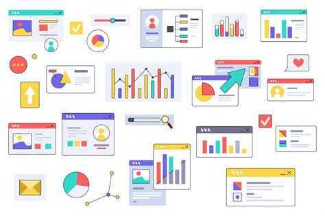 数据图统计图窗口图百分比图直方图饼图ai矢量图形套装graphics For Displays Data Statistics Window 安鱼设计资源丨优质平面设计资源共享站