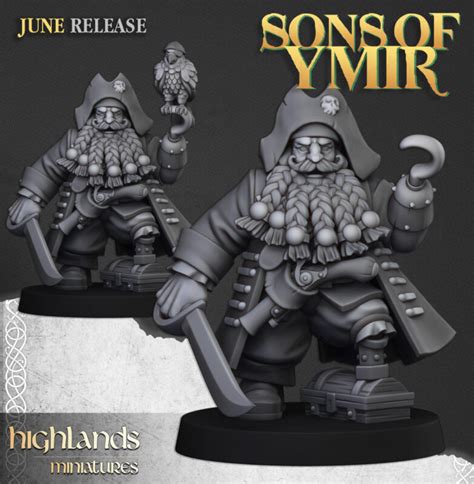 dwarf pirates captain highlands miniatures forge of generals eu