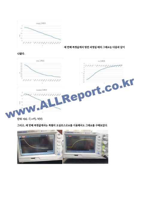 일반물리학실험 축전기의 충전과 방전 실험 보고서전기전자실험과제