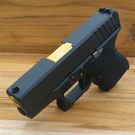 Glock 26 Pattern Slide Style 3 Complete Assembly With Gold Tin Barrel