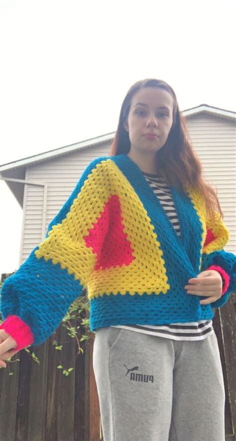 Pansexual Flag Pride Sweater Handmade Crochet Pride Sweater Lgbt Gay