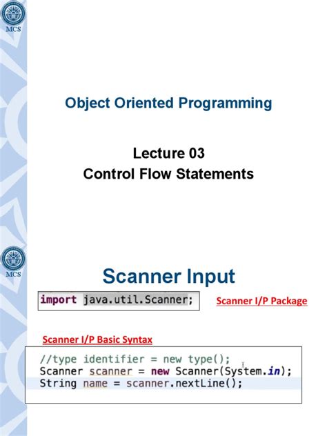 Object Oriented Programming Control Flow Statements Pdf Control