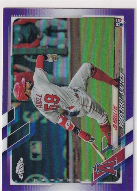 2021 Topps Chrome Purple Refractors Rc Jo Adell Los Angeles Angels Jc