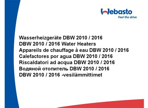 Webasto Dbw 2010 Operating And Servicing Manual Pdf Download Manualslib