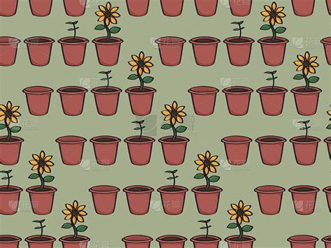 无缝卡通养花背景