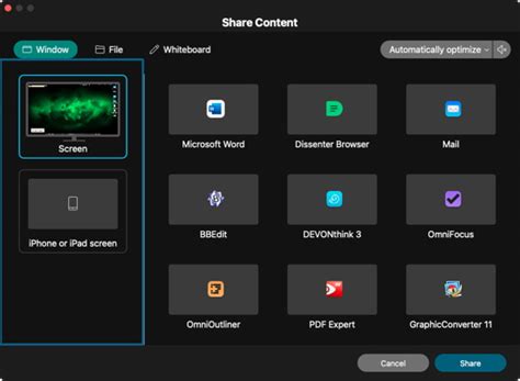Sharing An Ipad Or Iphone Screen When Using Webex On The Mac