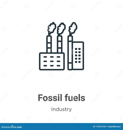 Fossil Fuels Outline Vector Icon Thin Line Black Fossil Fuels Icon Flat Vector Simple Element