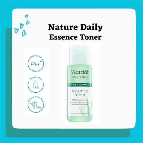 Jual Wardah Nature Daily Aloe Hydramild Essence Toner 100ml Shopee