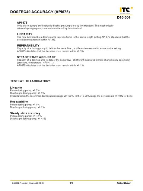 Linearity Repeatability And Steady State Accuracy Api 675 Pdf