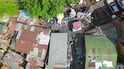 Premium Stock Video Dirty House Roofs Of Slum Local Village Near