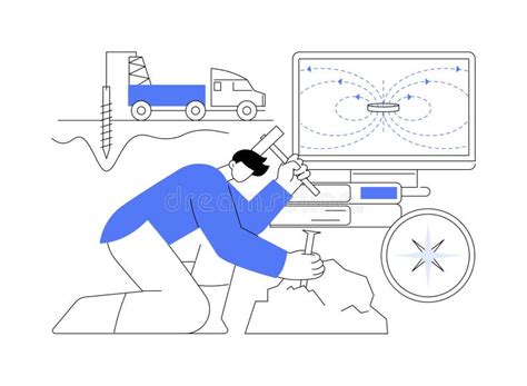 Ilustración De Vector De Concepto Abstracto Geofísico Stock de