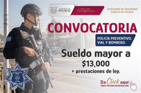 SSP De Atlixco Oferta Vacantes Con Sueldo Superior A Los 13 Mil Pesos