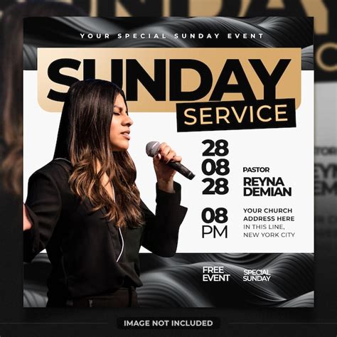 Premium PSD Revival Sunday Service Church Poster