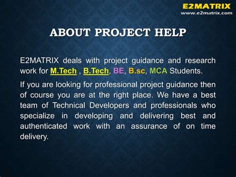 m tech projects list ppt