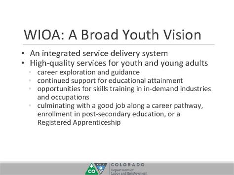 Wioa Title I Youth Program 101 An Overview